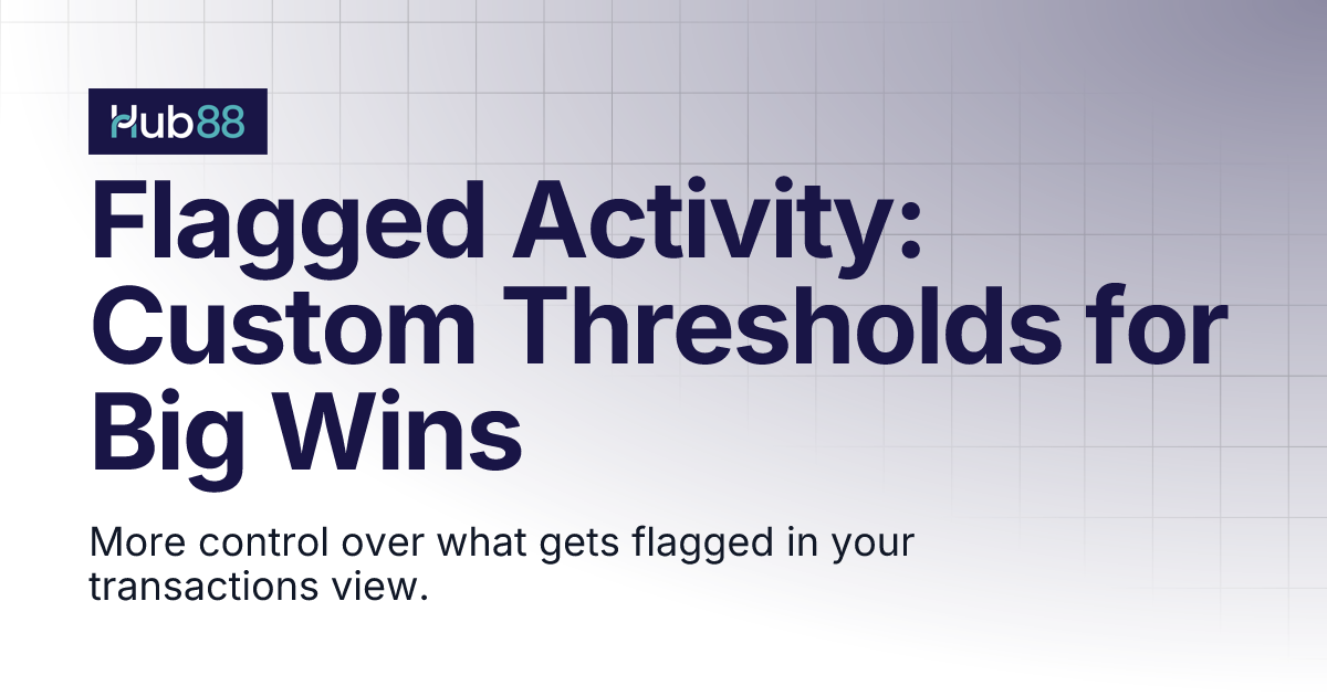 Flagged Activity: Custom Thresholds for Big Wins | Hub88